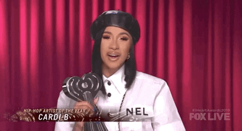 Cardi B Laugh GIF by iHeartRadio - Find & Share on GIPHY