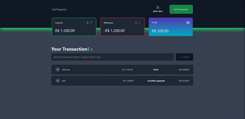 GitHub - KaioMarxDEV/gofinanceWeb: Projeto Web que consome API de gestão financeira gofinance ...