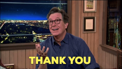 Stephen Colbert Thank You GIF by The Late Show With Stephen Colbert ...