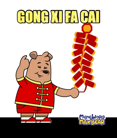 Happy New Year Celebration GIF by Meme World of Max Bear - Find & Share ...