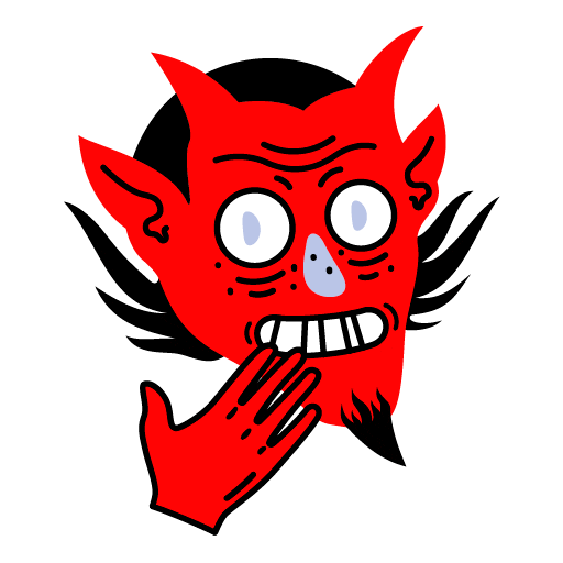 Devil Smile Sticker by lula dmitrieva for iOS & Android | GIPHY