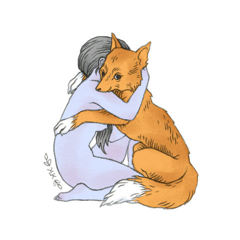 Fox Hug GIF by Liisa Kivimae - Find & Share on GIPHY