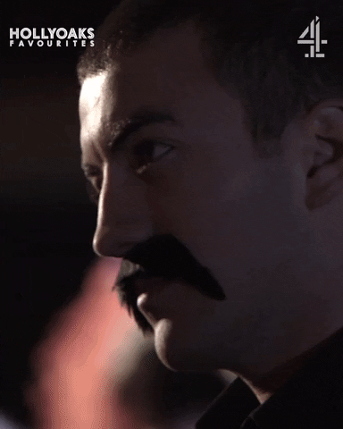 Costume Moustache GIF by Hollyoaks - Find & Share on GIPHY