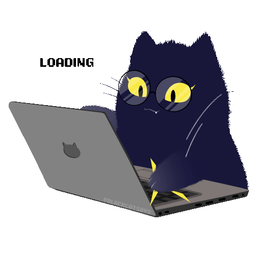 Working Black Cat Sticker for iOS & Android | GIPHY