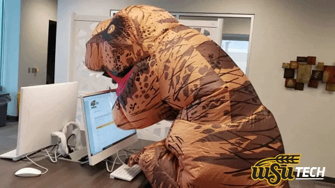 Dinosaur Typing GIF by WSU Tech - Find & Share on GIPHY