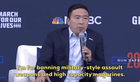 Andrew Yang Gun Control GIF - Find & Share on GIPHY