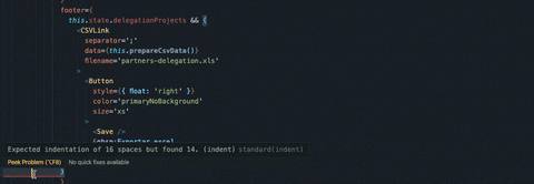 (react/jsx-indent) conflict with standard(indent) · Issue #109 · standard/vscode-standard · GitHub