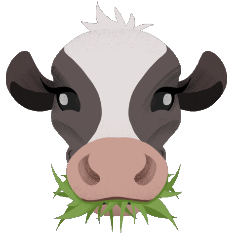 Cow Head Eating Sticker by Terra Nostra for iOS & Android | GIPHY