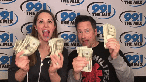 Get Excited Cash Money GIF by 99.1 The Mix - Find & Share on GIPHY
