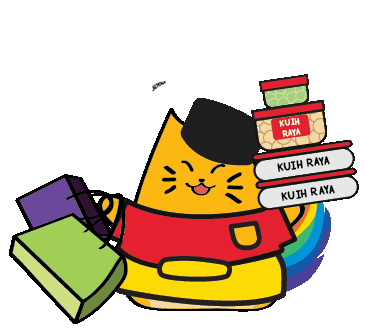 Hari Raya Cat Sticker by AVANA Asia for iOS & Android | GIPHY