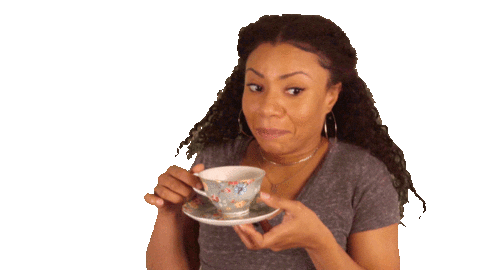 Hot Tea Reaction Sticker by Shalita Grant for iOS & Android | GIPHY