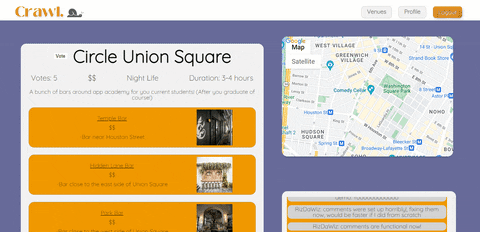 GitHub - vstoic/crawl: A full-stack website, users create venues and crawls (groups of venues ...