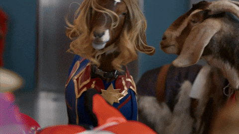 Captain Marvel Goat GIF by Disney+ - Find & Share on GIPHY