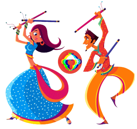 Garba Dandiya Sticker by Highape for iOS & Android | GIPHY
