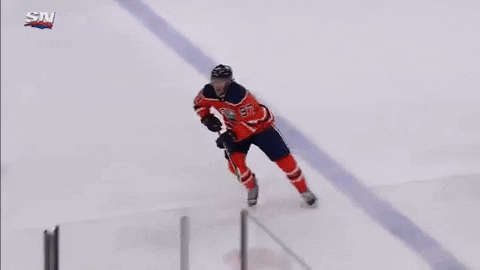 Giordano's hip check on McDavid. : nhl