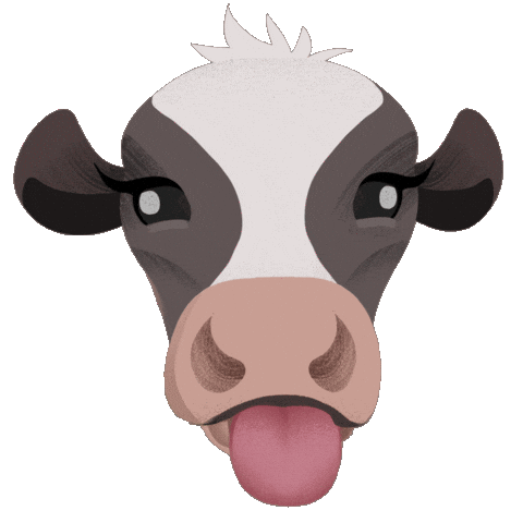 Happy Cow Head Sticker by Terra Nostra for iOS & Android | GIPHY
