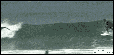 if you're closer to the peak, but I catch the wave and stand up first ...