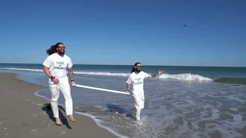 Beach Skipping GIF by Johnny Slicks - Find & Share on GIPHY