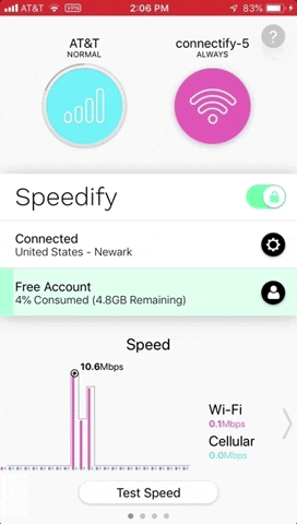 Settings: Servers - Speedify Mobile