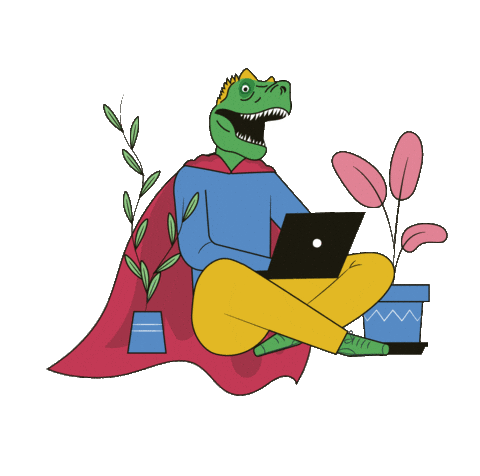 Working T-Rex Sticker by Hack in the Woods for iOS & Android | GIPHY