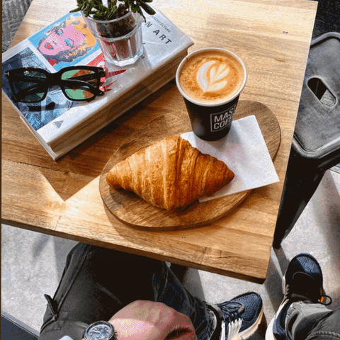 Coffee Croissant GIF - Find & Share on GIPHY