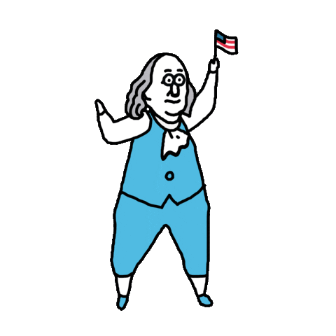 Celebrate Ben Franklin Sticker by HeyTVM for iOS & Android | GIPHY