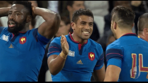 France Rugby Hug GIF by Rugby World Cup - Find & Share on GIPHY