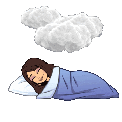 Good Night Sleeping Sticker by Ulya Kurbanova for iOS & Android | GIPHY
