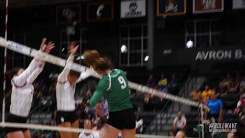 Athletics Volleyball GIF by GreenWave - Find & Share on GIPHY
