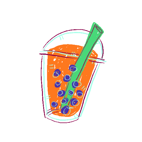 Bubble Tea Summer Sticker by emma baynes for iOS & Android | GIPHY