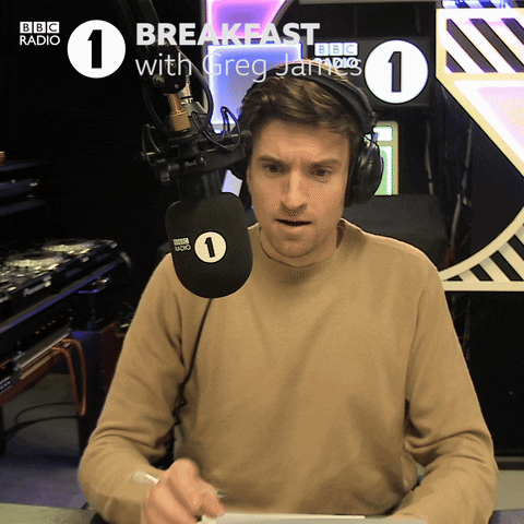 Greg James Radio 1 Breakfast GIF by BBC Radio 1 - Find & Share on GIPHY