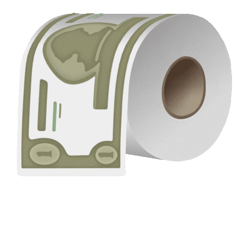 Toilet Paper Money Sticker by Tina Touli for iOS & Android | GIPHY