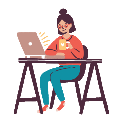 Work From Home Coffee Sticker by The Busy Bee for iOS & Android | GIPHY