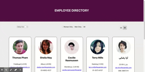 GitHub - thelbaumann/react-employee-directory: This application is built off of reusable React ...