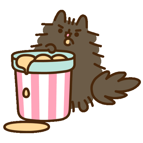 Shake Eating Sticker by Pusheen for iOS & Android | GIPHY