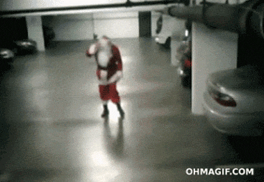 Santa in parking lot - VideosGifs.Net