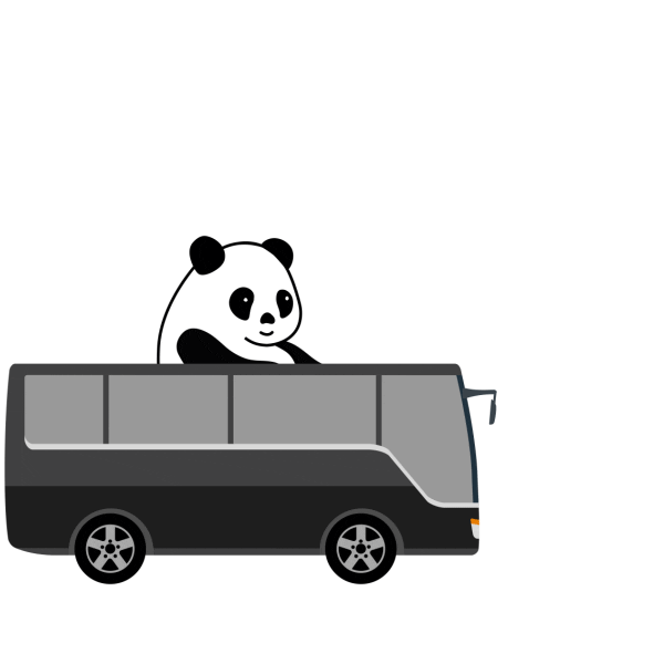 Panda Bus Sticker by PATCH STRIPS for iOS & Android | GIPHY