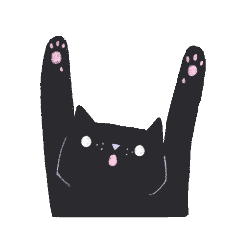 Happy Black Cat Sticker by La Griffe de Maho for iOS & Android | GIPHY