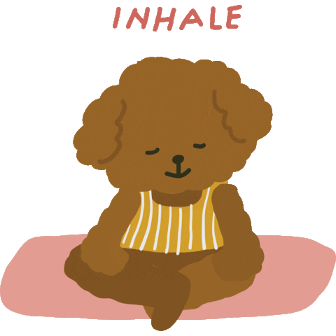 Inhale Exhale Dog Sticker by kco for iOS & Android | GIPHY