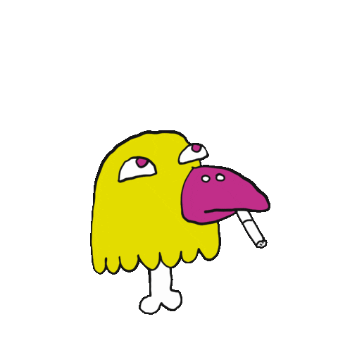 Bird Smoking Sticker by Slutka Caryca for iOS & Android | GIPHY