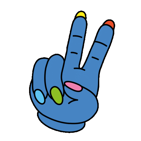Hand Peace Sticker by sat1 for iOS & Android | GIPHY