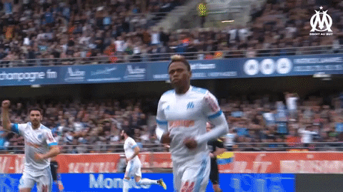 French Football Hug GIF by Olympique de Marseille - Find & Share on GIPHY