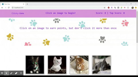 GitHub - ShipraD25/clicky-game: This is a React based memory game in which user has to click on ...