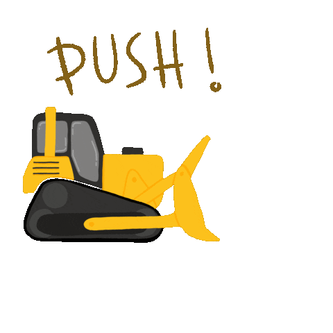 Push Bulldozer Sticker for iOS & Android | GIPHY