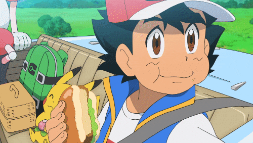 Ash Ketchum Eating GIF by Pokémon - Find & Share on GIPHY