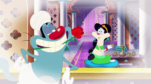 Rose Love GIF by Oggy and the Cockroaches - Find & Share on GIPHY