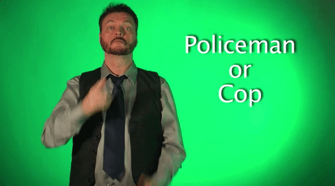 Sign Language Cop GIF by Sign with Robert - Find & Share on GIPHY