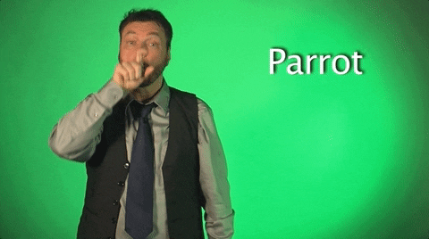 Sign Language Parrot GIF by Sign with Robert - Find & Share on GIPHY