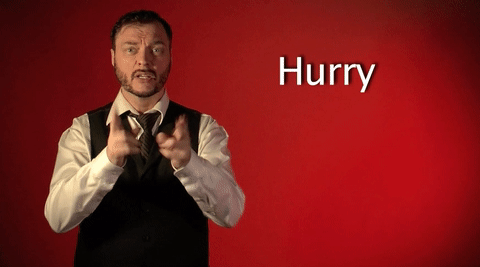 Sign Language Hurry GIF by Sign with Robert - Find & Share on GIPHY