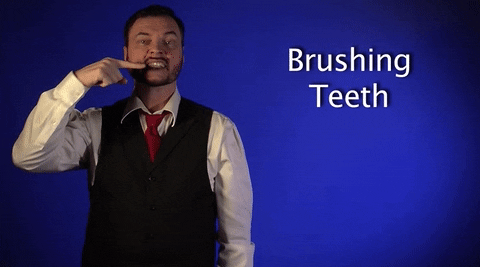 Sign Language Brushing Teeth GIF by Sign with Robert - Find & Share on ...